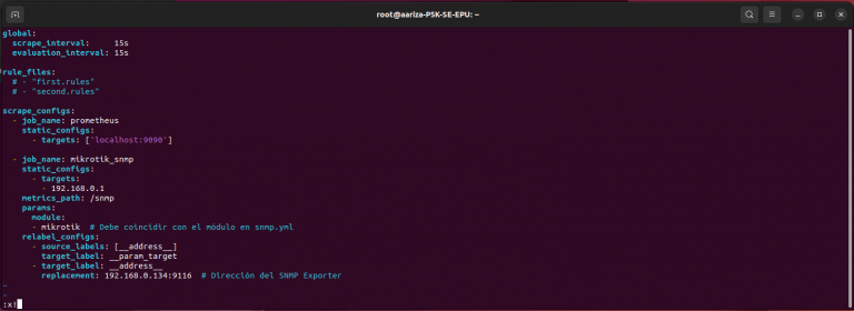 Configuración de SNMP EXPORTER en PROMETHEUS para monitorizar mi ...